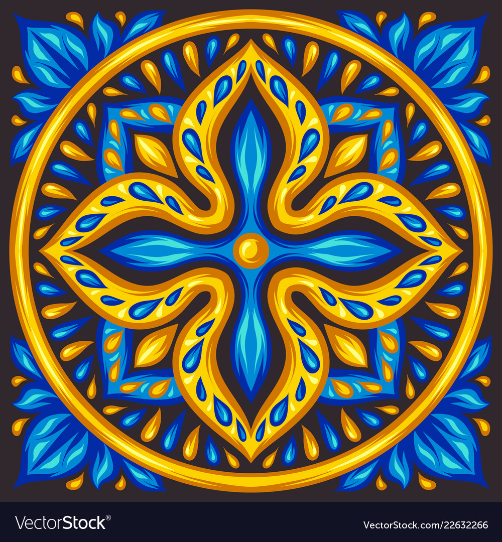 Moroccan ceramic tile pattern Royalty Free Vector Image