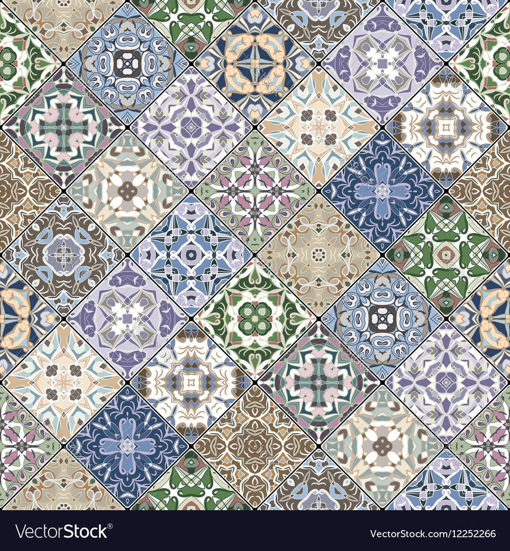 Patchwork abstract patterns Royalty Free Vector Image