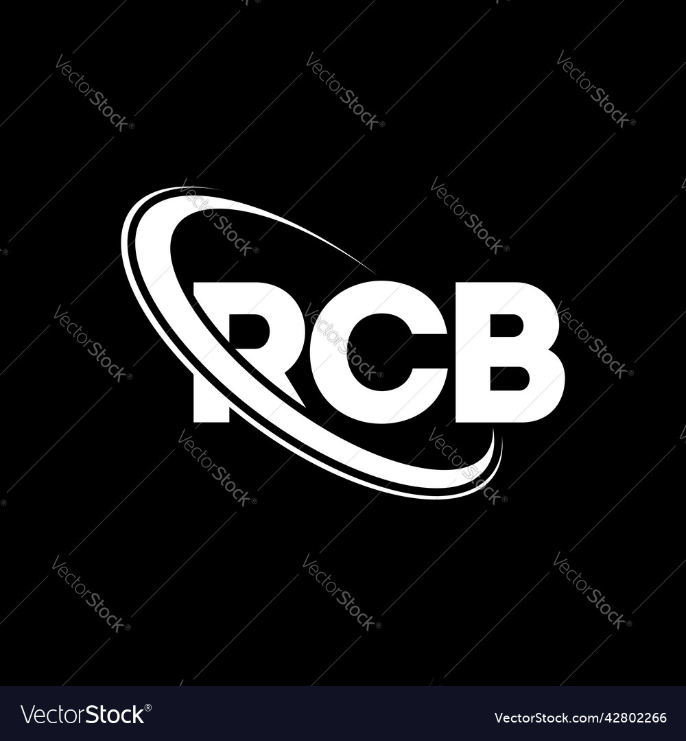 Rcb logo letter design Royalty Free Vector Image