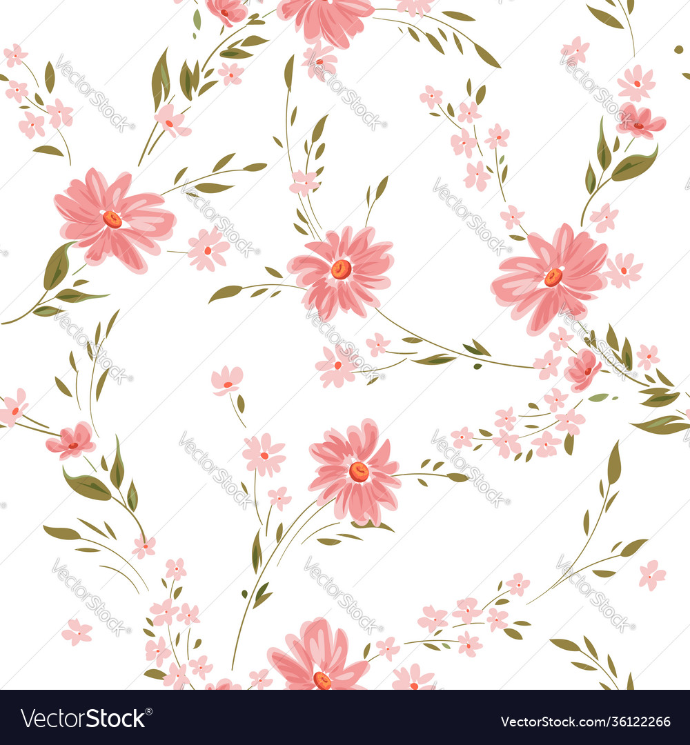 Seamless spring floral pattern 1 Royalty Free Vector Image