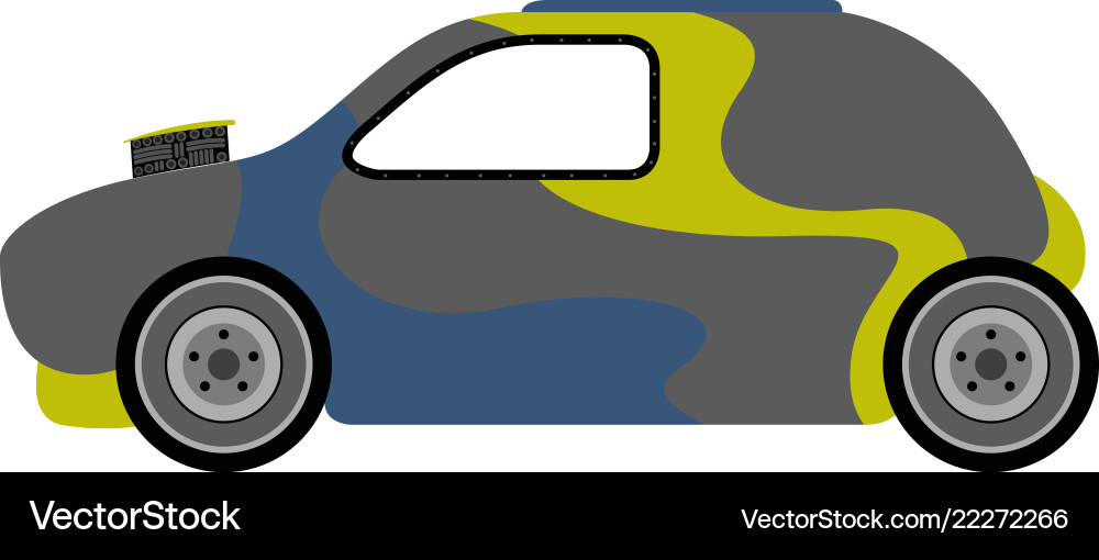 Side view of a derby car Royalty Free Vector Image