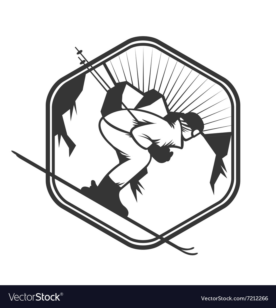 Ski resort logo emblems labels badges Royalty Free Vector