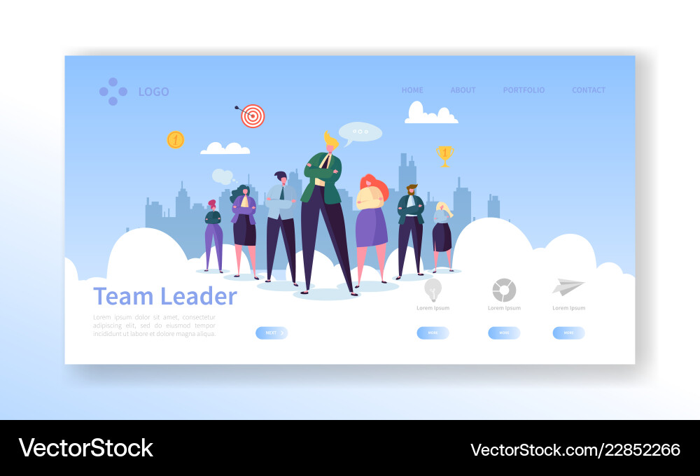 Team leader landing page leadership concept Vector Image