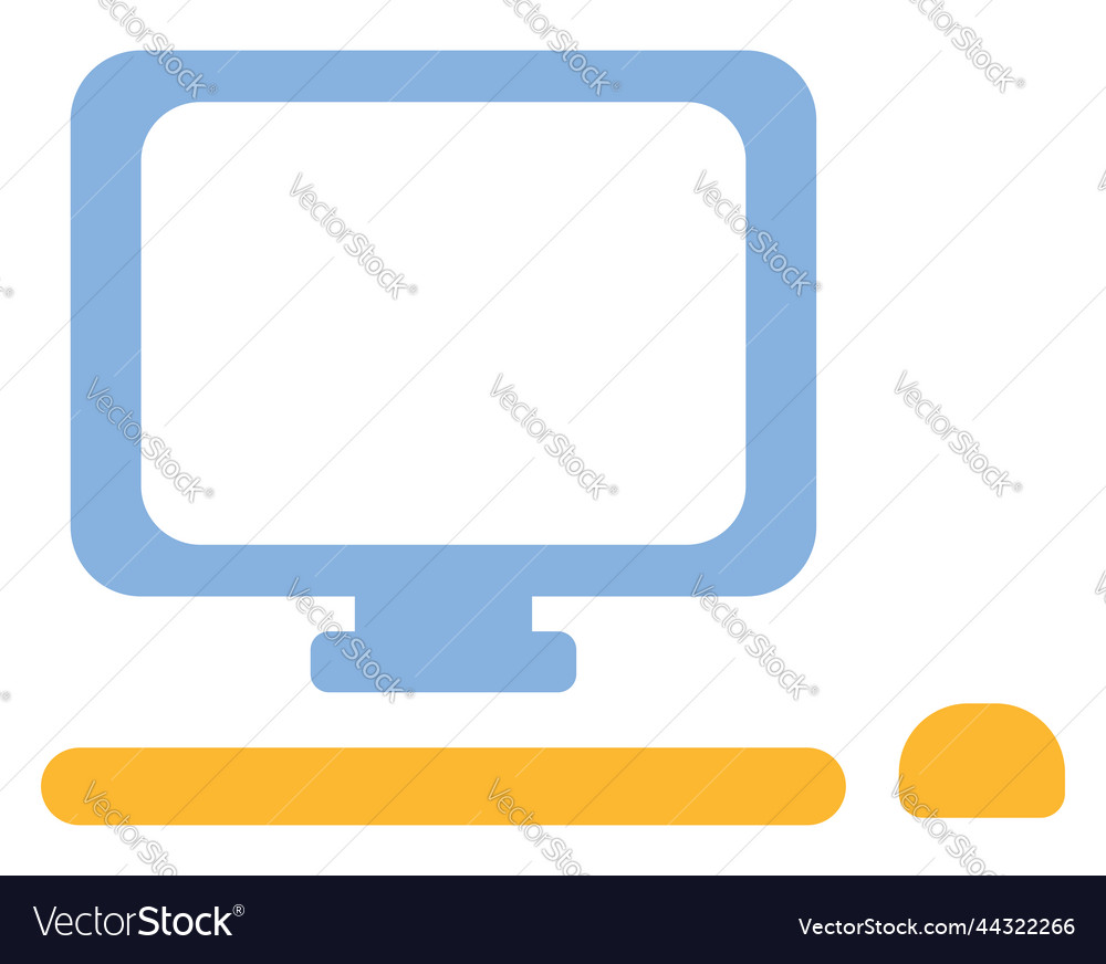 Work computer on a white background Royalty Free Vector