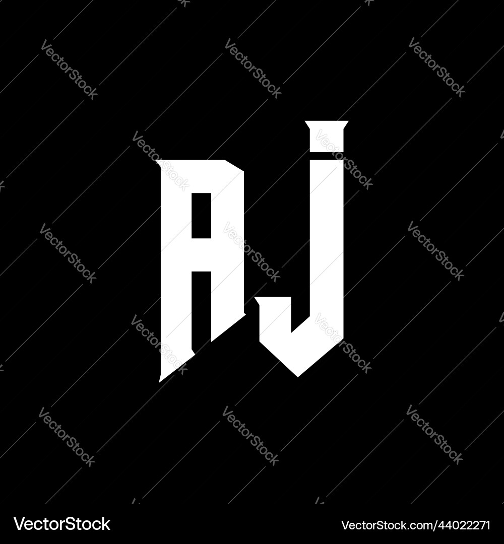 Aj letter logo design initial letters gamings Vector Image