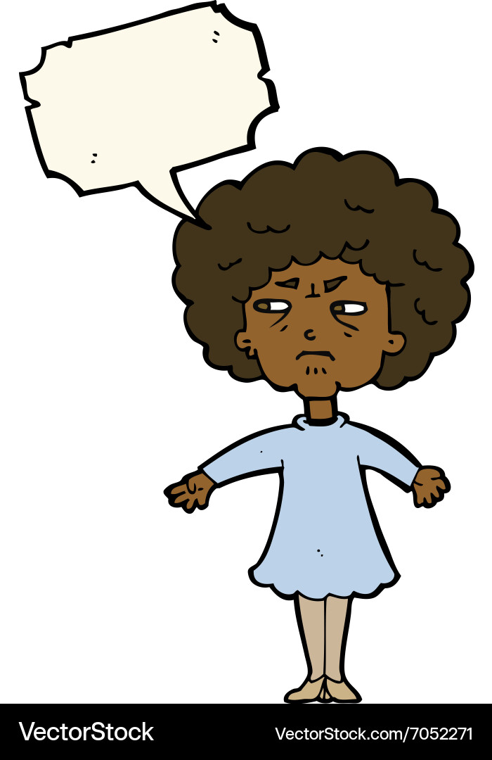 Cartoon bitter old woman with speech bubble Vector Image