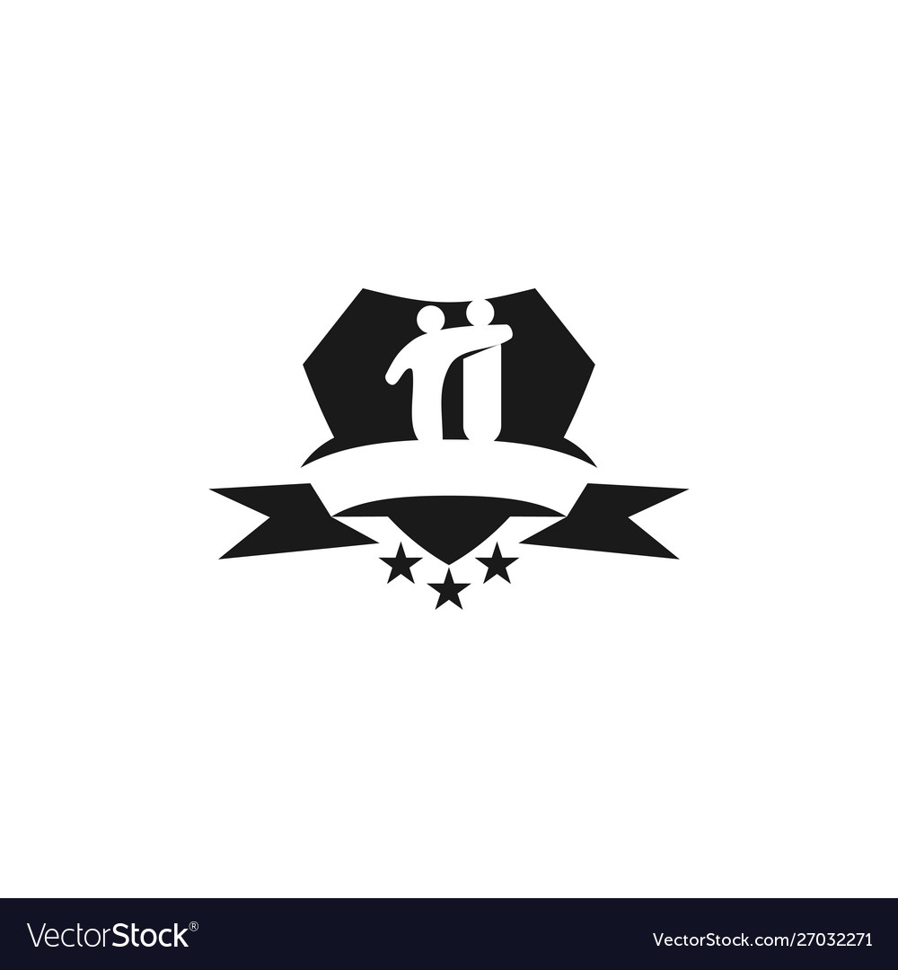 Commitment teamwork together business black logo Vector Image