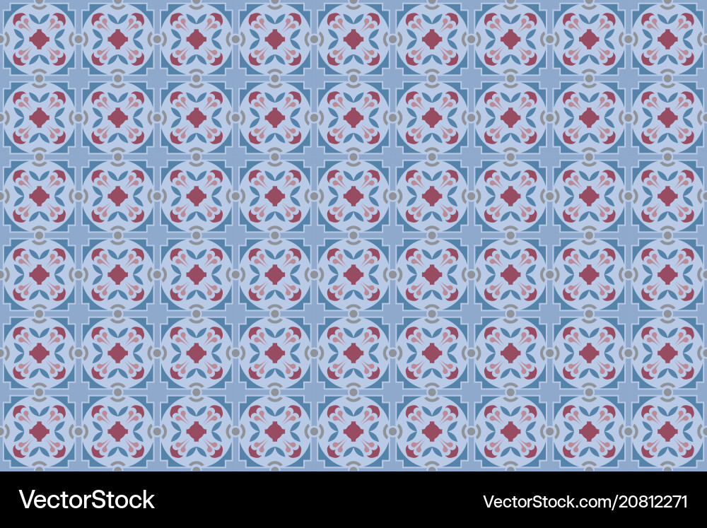 Decorative ceramic seamless tiles in blue tones Vector Image