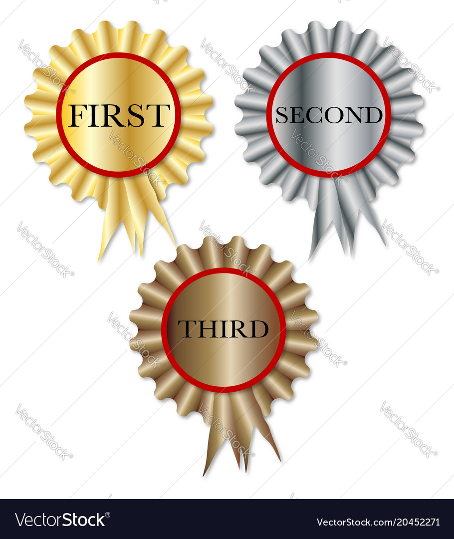 First second third rosette Royalty Free Vector Image