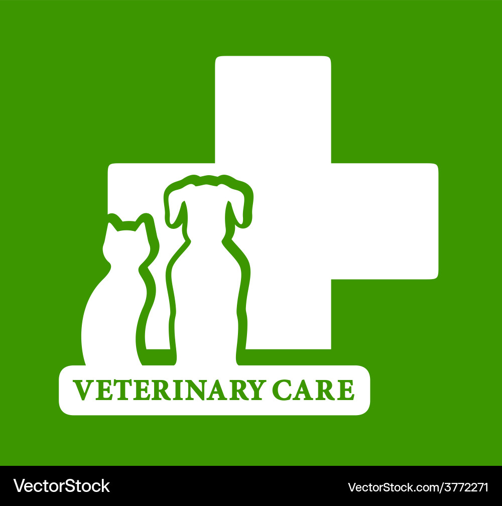 Green veterinary care icon Royalty Free Vector Image