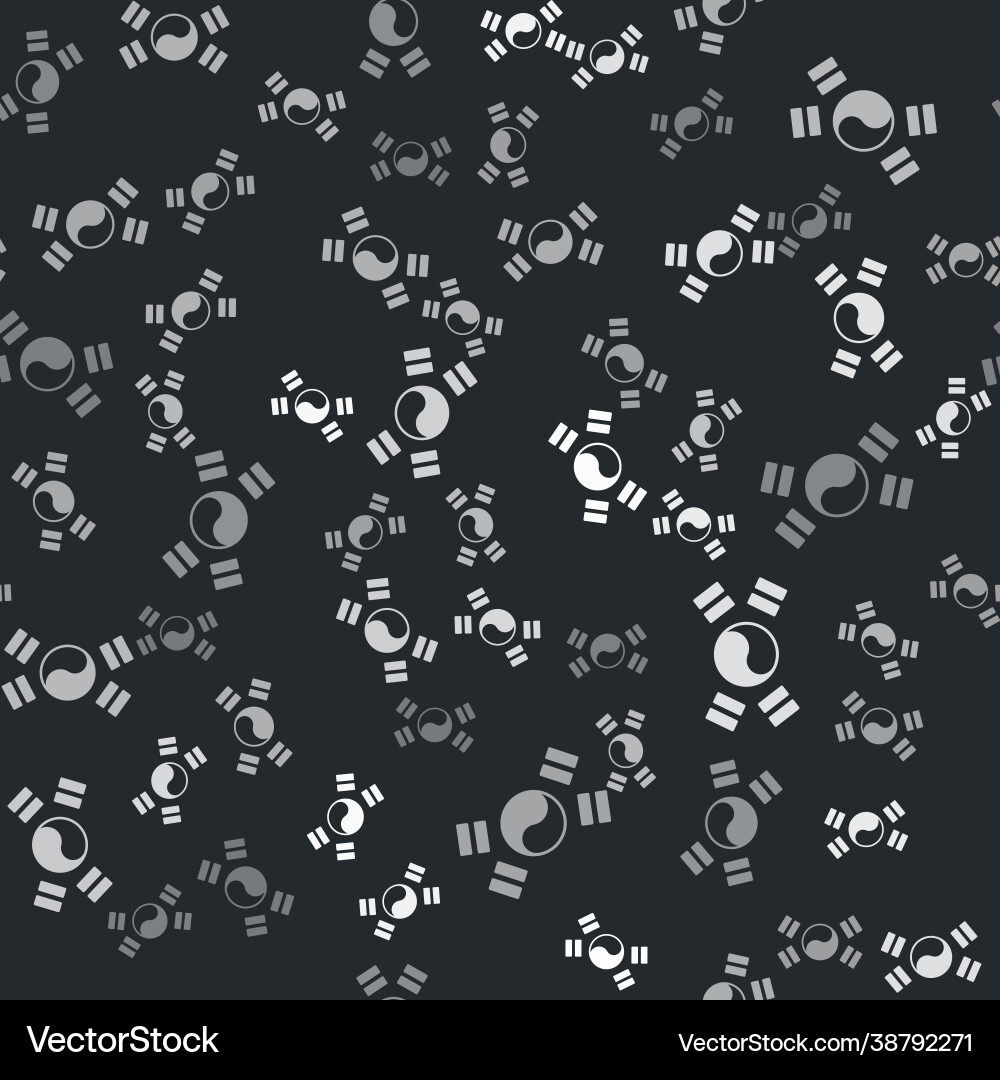 Grey south korea flag icon isolated seamless Vector Image