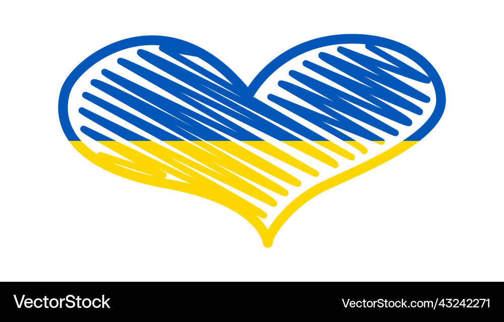 Heart in ukrainian colors Royalty Free Vector Image