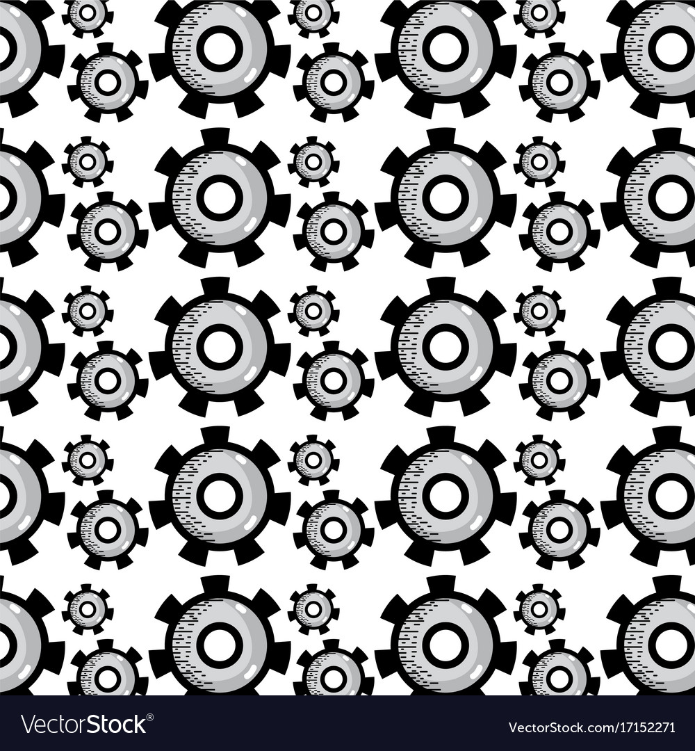 Industry gears process to technical engine Vector Image