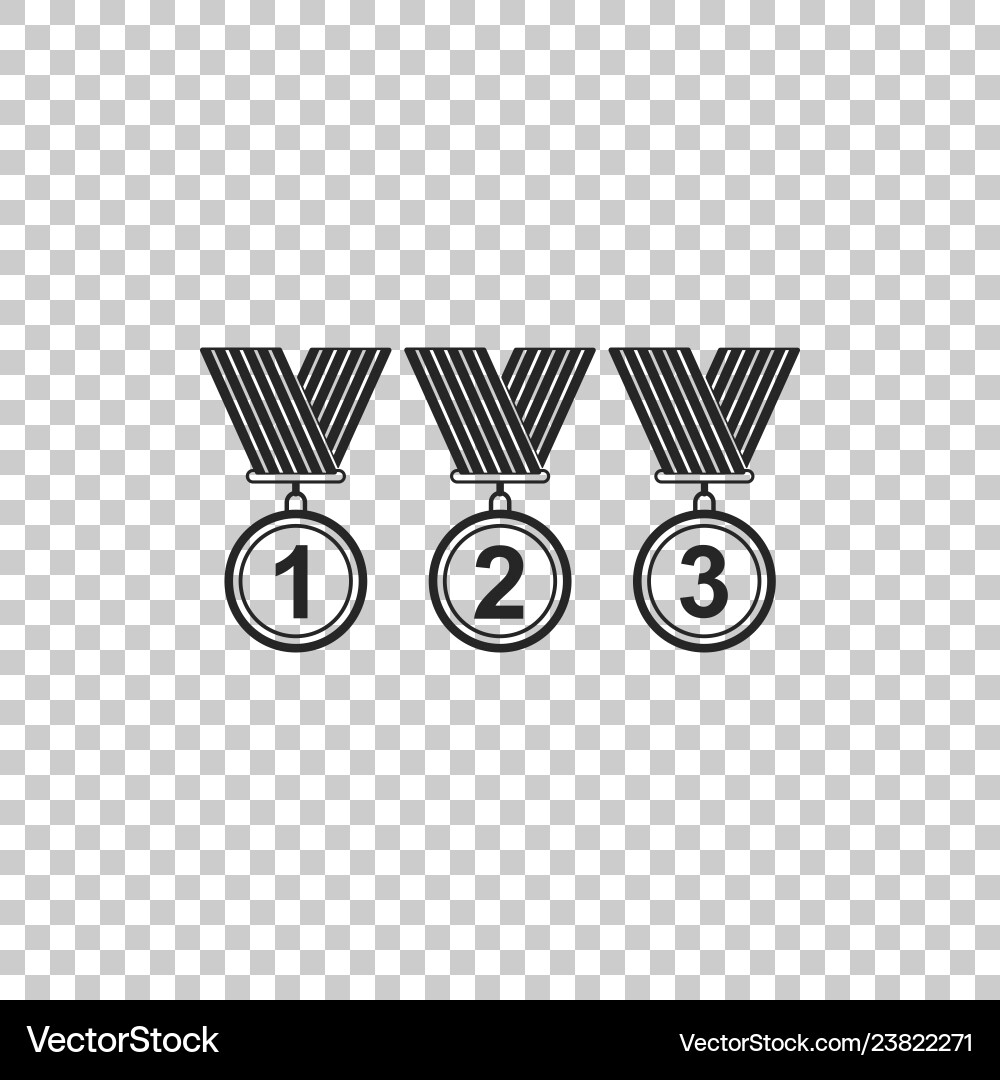 Medal set icon isolated winner symbol Royalty Free Vector