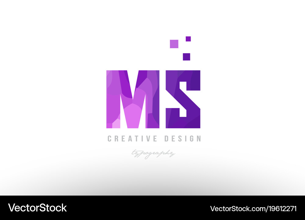 Ms m s pink alphabet letter logo combination Vector Image