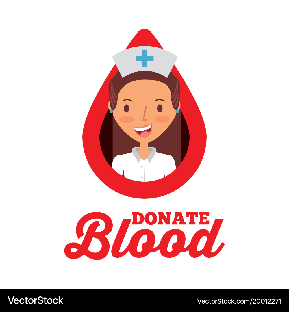 Nurse medical drop donate blood Royalty Free Vector Image