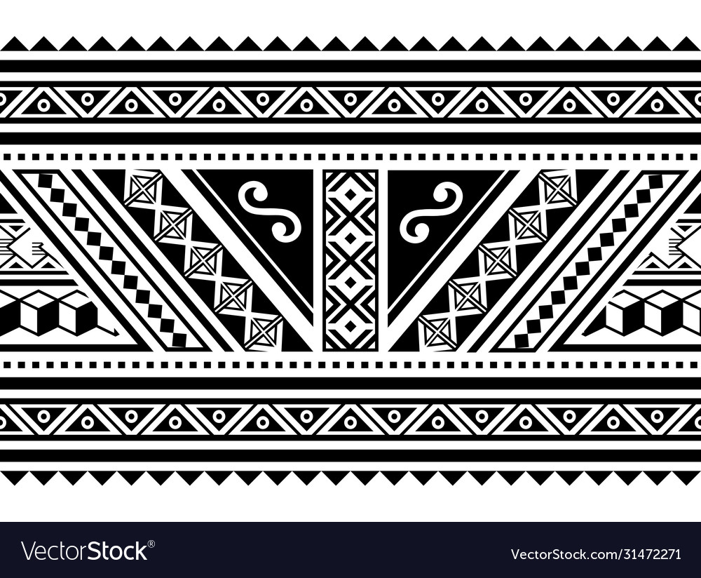 Polynesian geometric seamless long pattern Vector Image Polynesian geometric seamless long pattern Vector Image