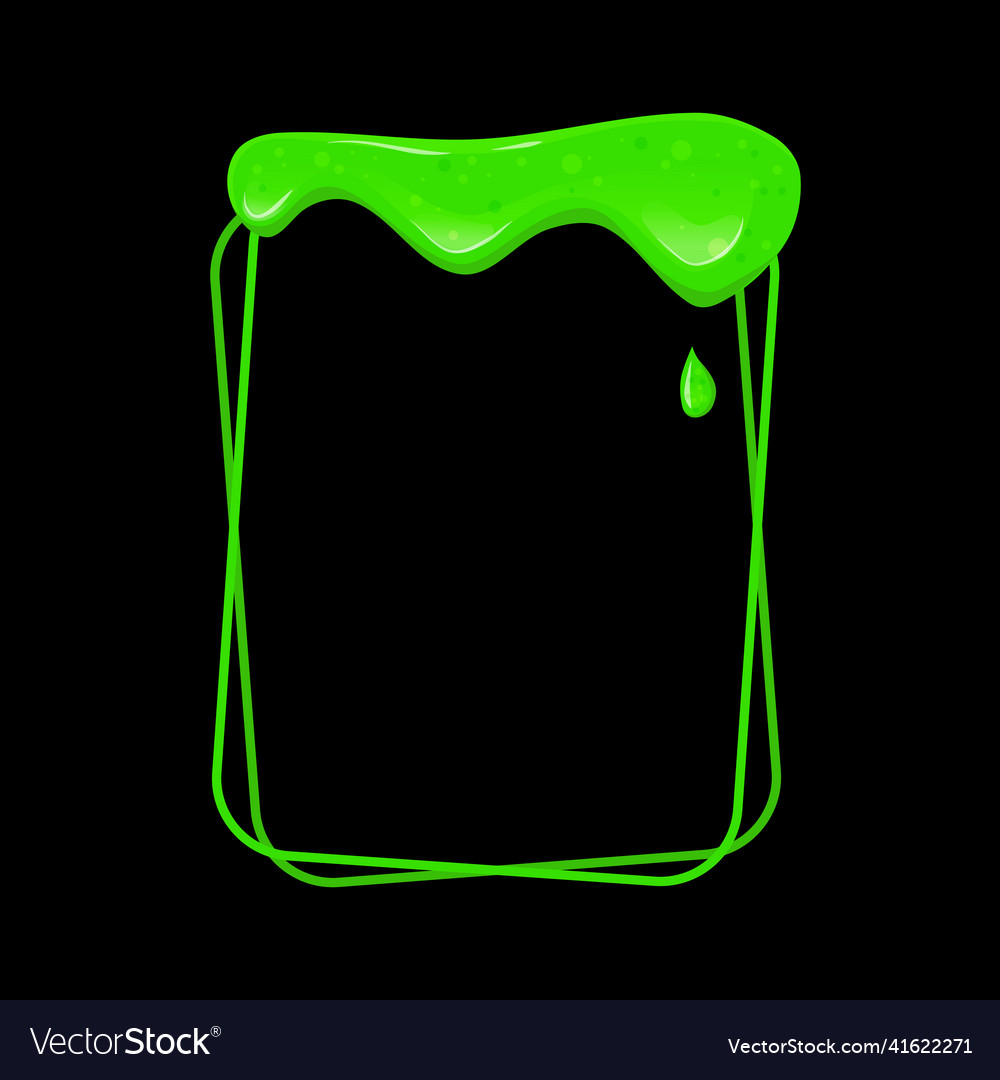 Rectangular frame with a flowing green slime Vector Image
