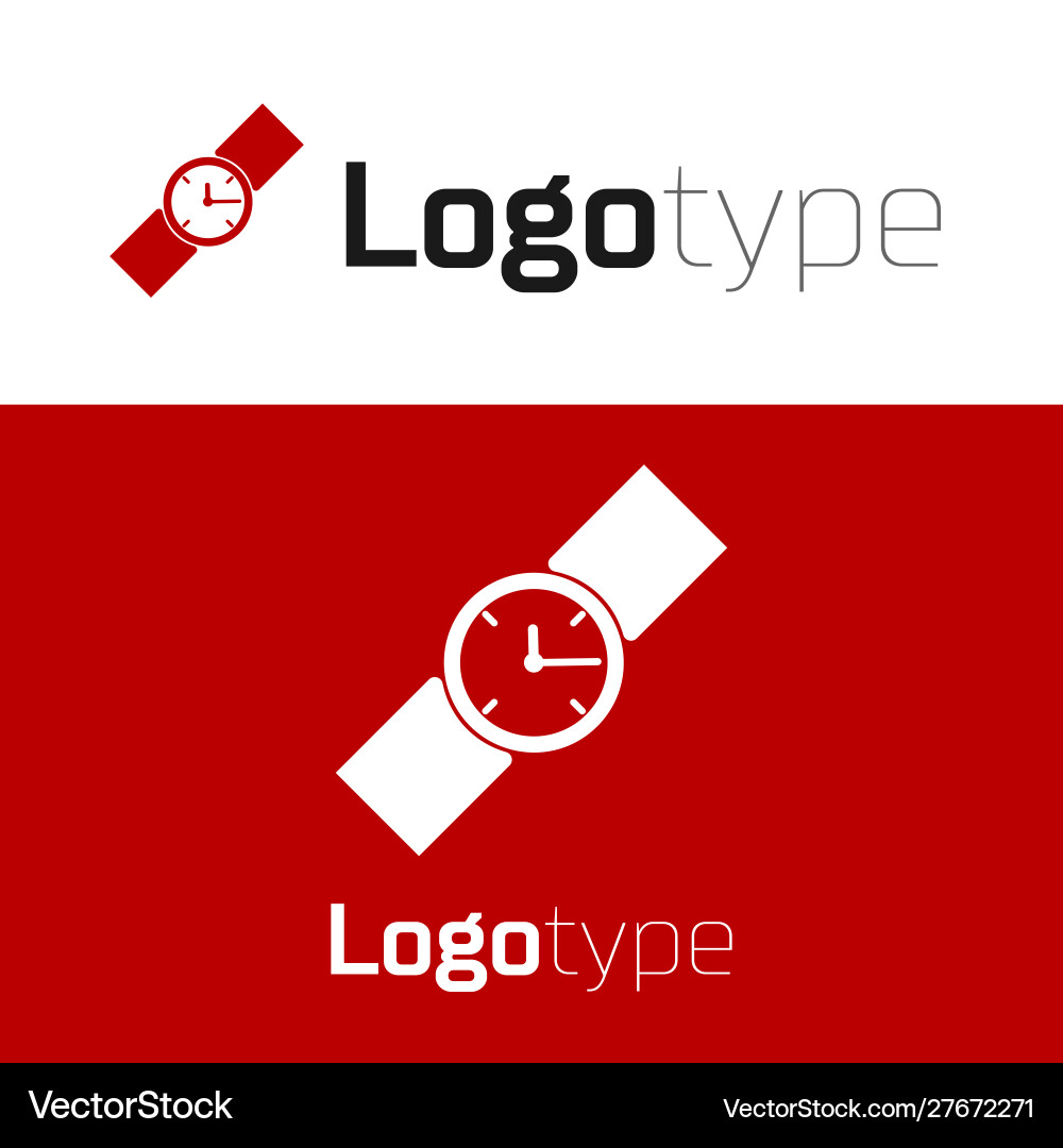 Red wrist watch icon isolated on white background Vector Image