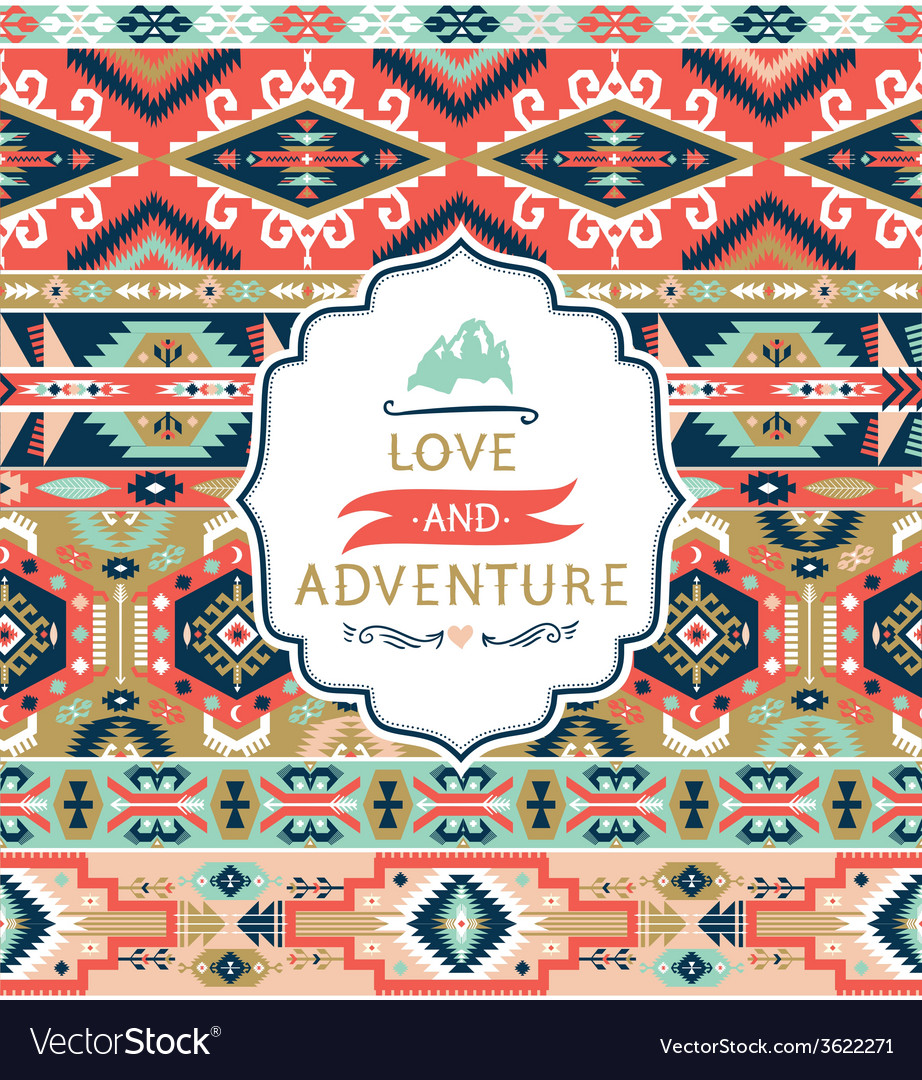 Seamless colorful aztec pattern Royalty Free Vector Image