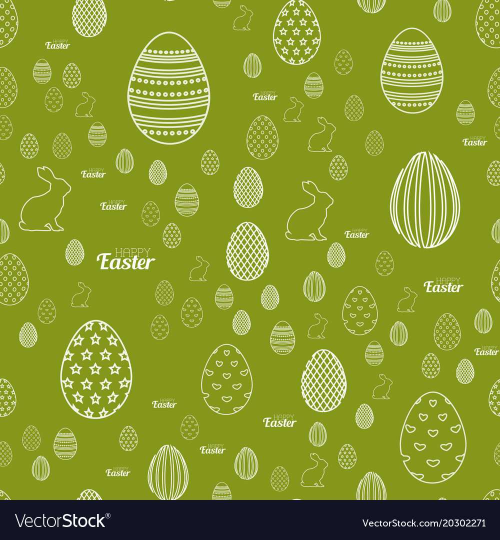 Seamless easter pattern with eggs and rabbit Vector Image