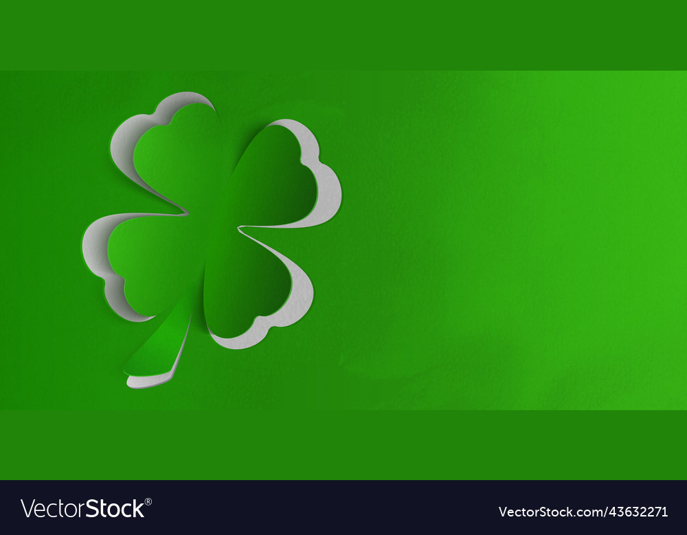 St patricks day background with clover paper Vector Image