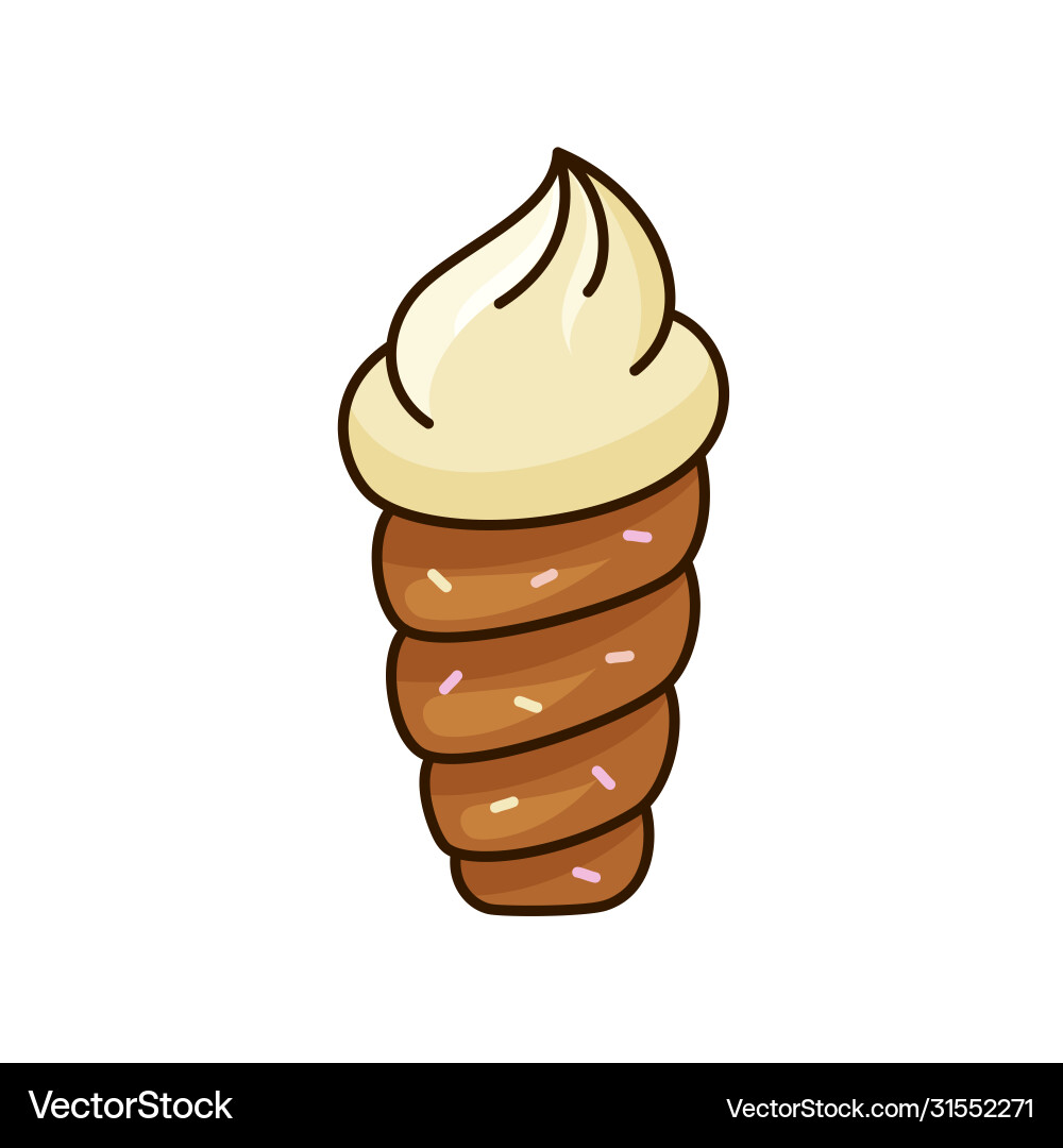 Trdlo doodle logo cream puff pastry spiral roll Vector Image