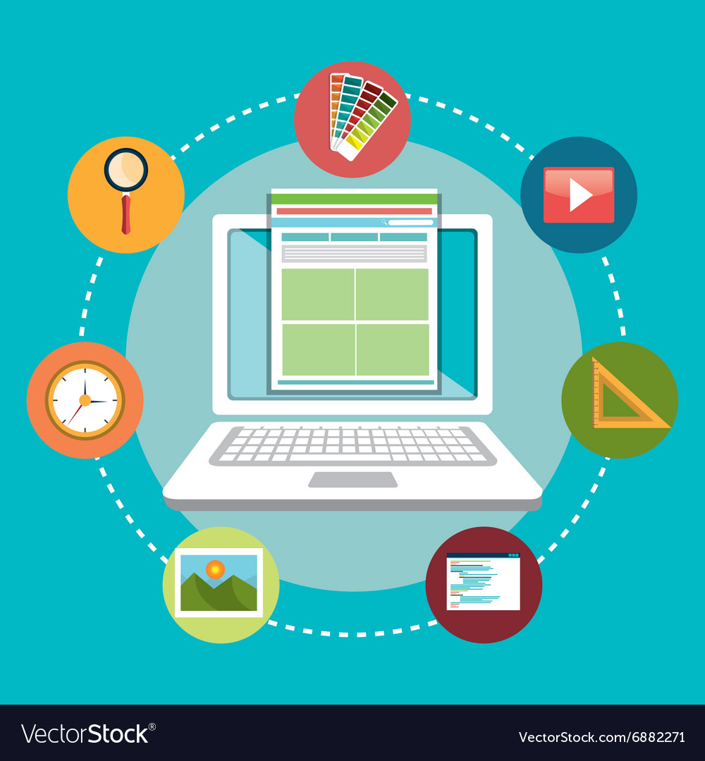 Web design development Royalty Free Vector Image