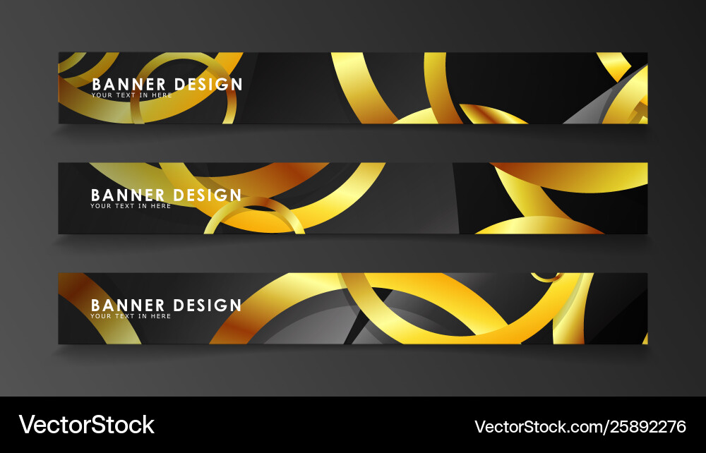 Abstract circle banner fancy golden Royalty Free Vector