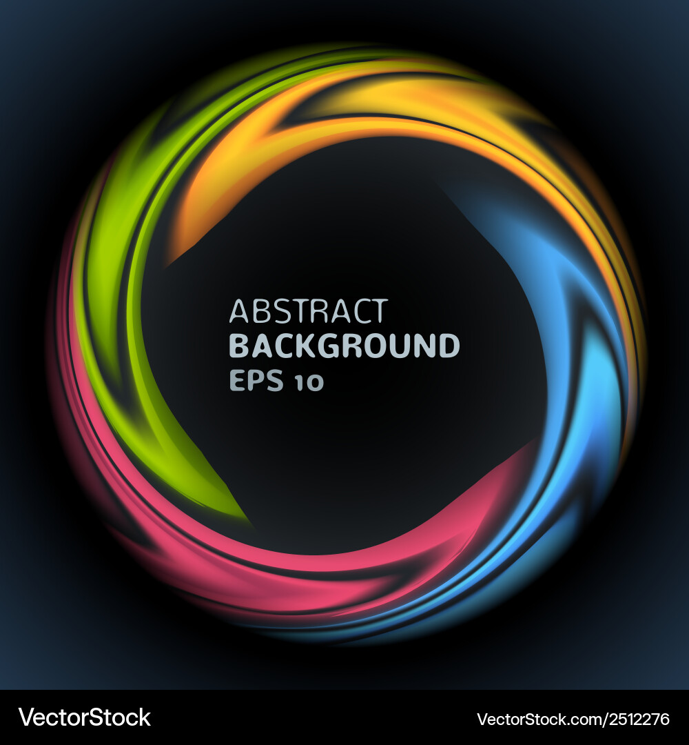 Abstract colorful swirl circle bright background Vector Image