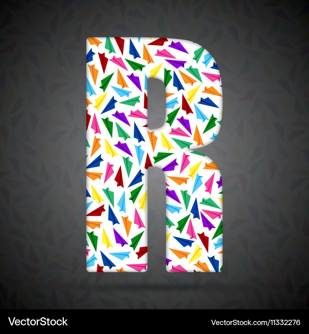 Alphabet with elements of paper airplanes Vector Image