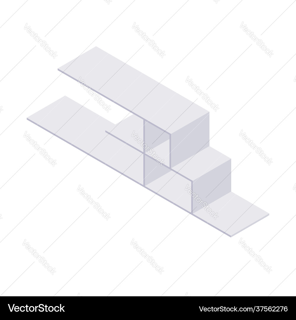 Bookshelf isometric - case and shelf for books Vector Image