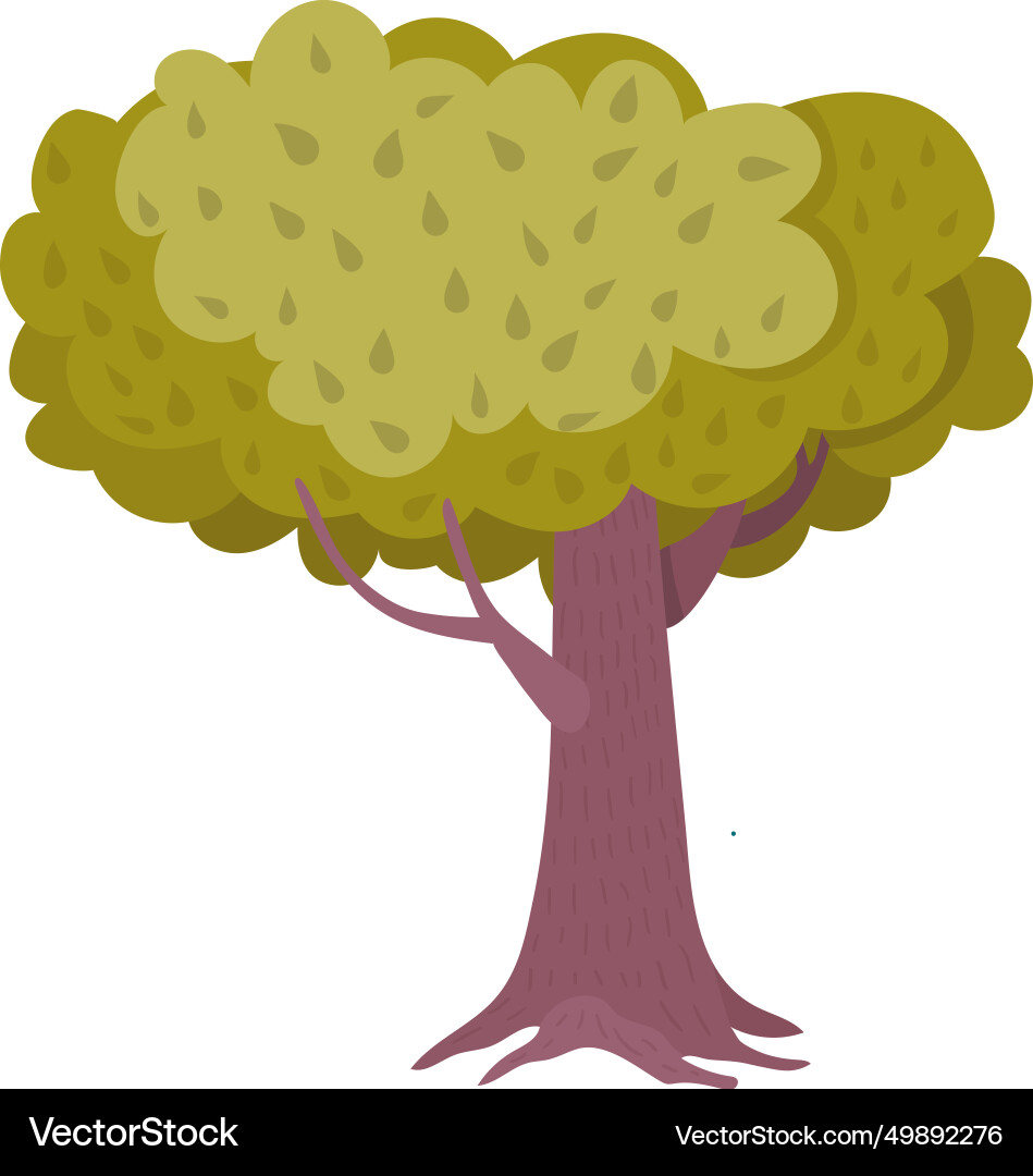 Cartoon tree with a lush green canopy and brown Vector Image