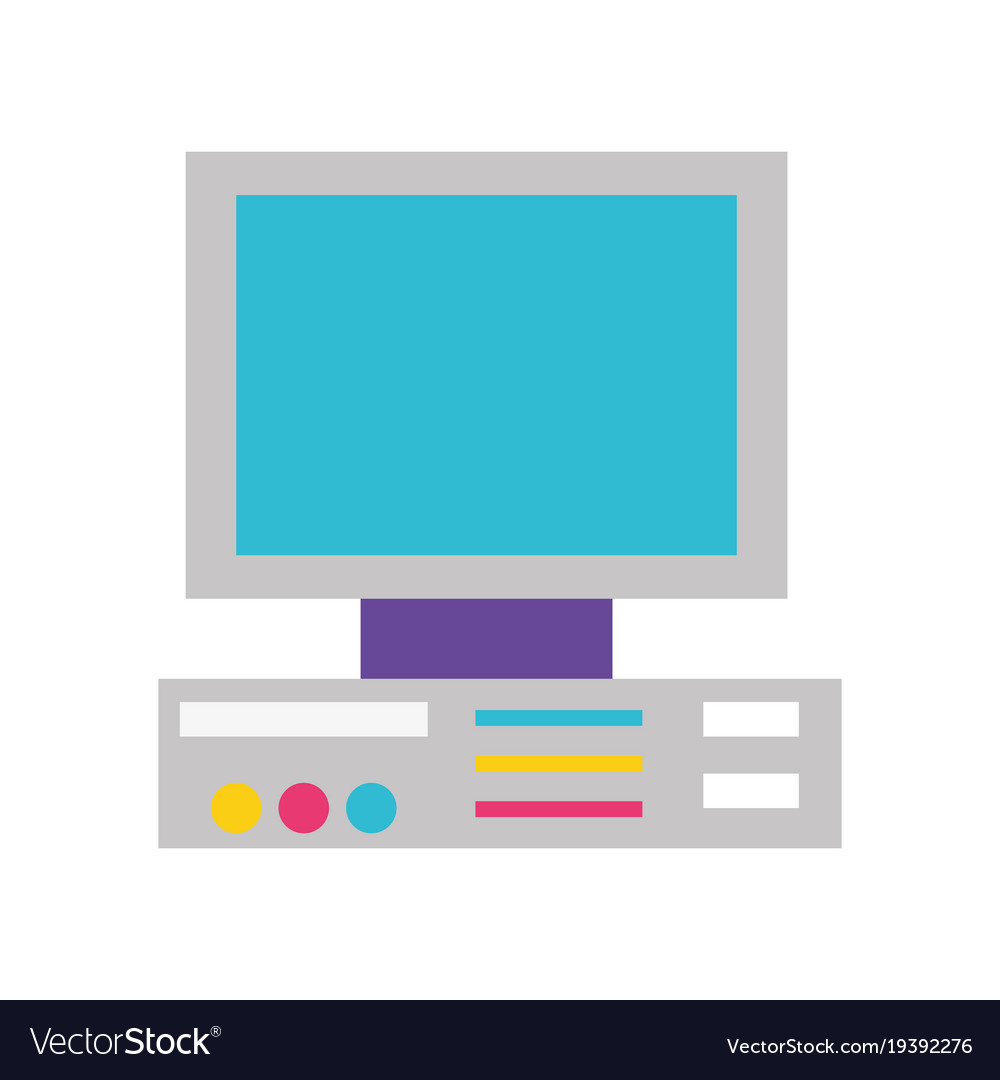 Colorful computer technology electronic object Vector Image