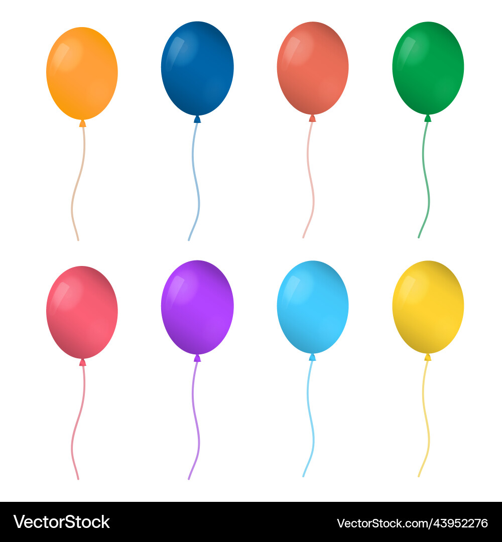Colorful realistic helium balloons isolated Vector Image
