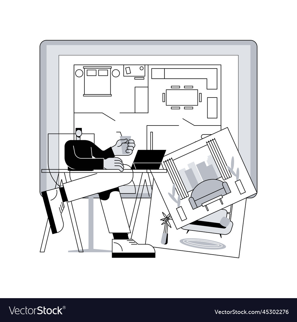 Interior design abstract concept Royalty Free Vector Image