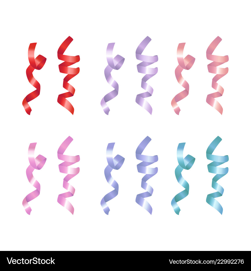 Rolled decorative ribbons of different colors Vector Image