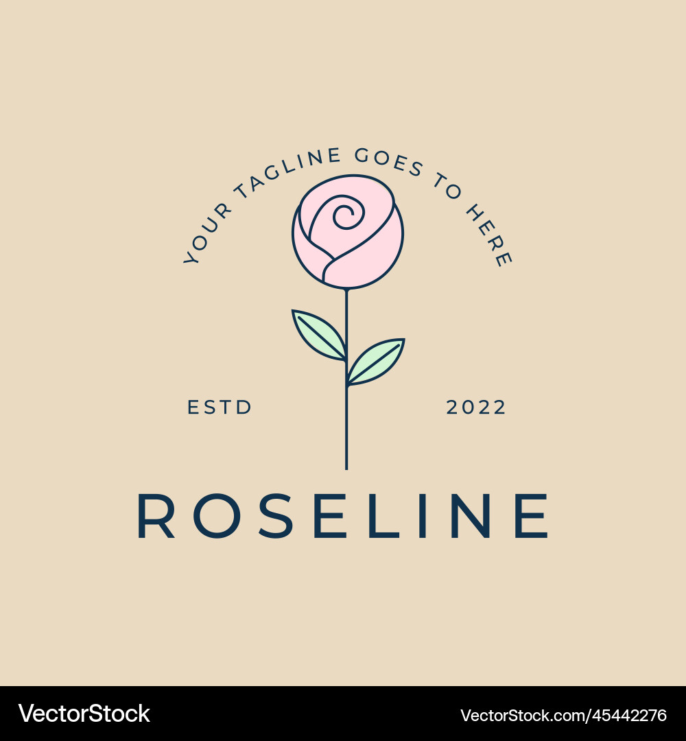 Rose vintage logo icon and symbol Royalty Free Vector Image