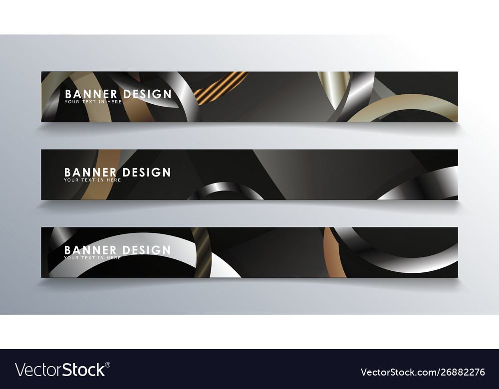 Set rectangular banner with a circle background Vector Image