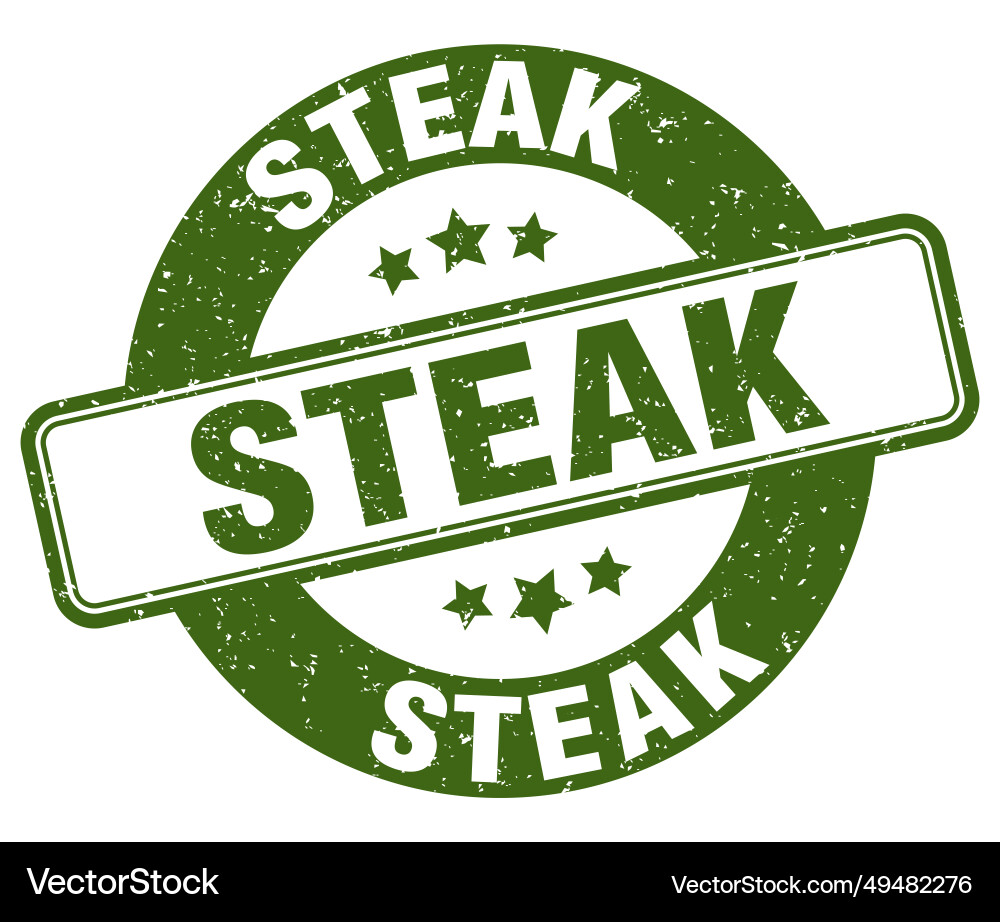 Steak stamp steak label round grunge sign Vector Image