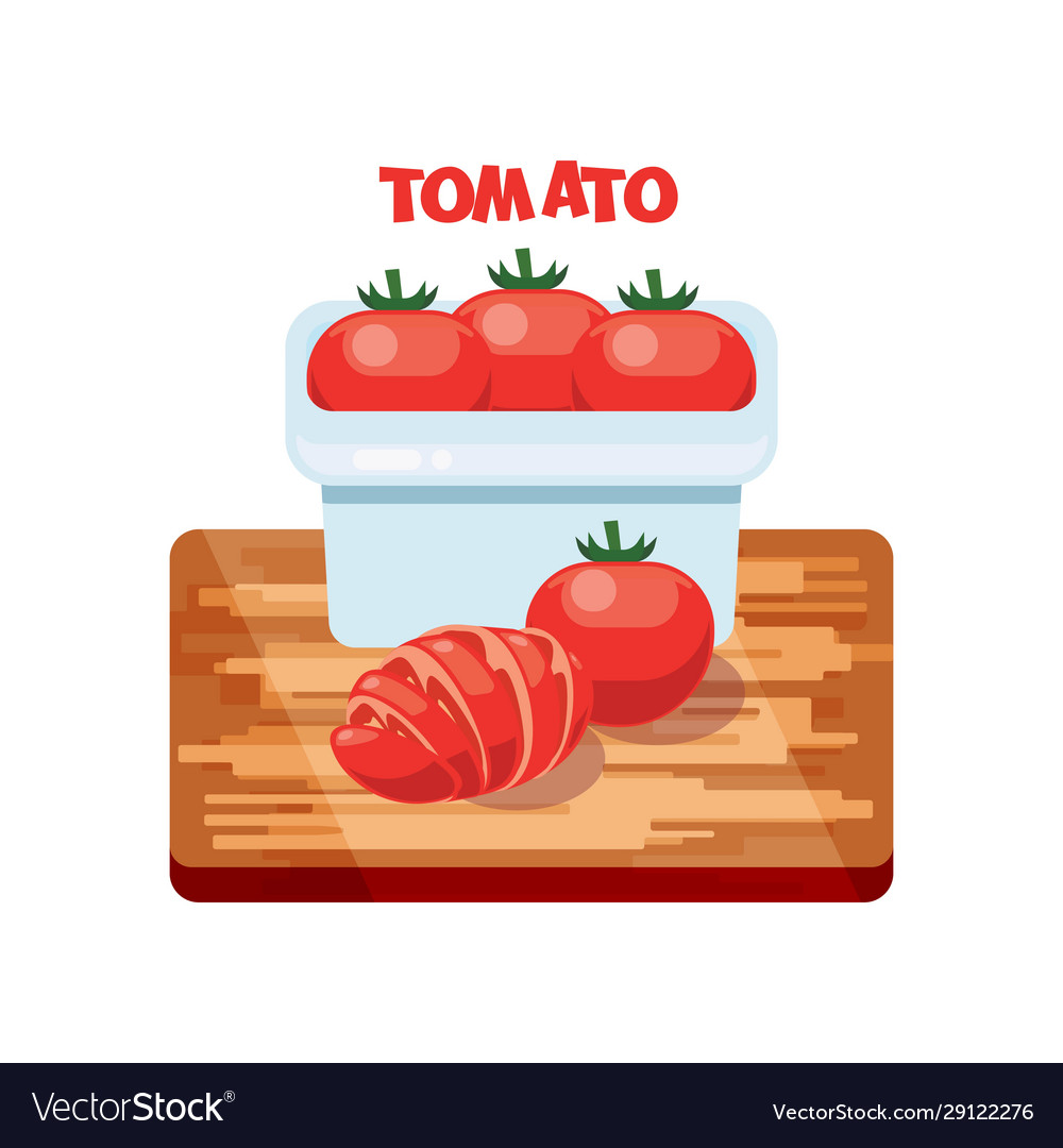 Tomato flat design Royalty Free Vector Image - VectorStock