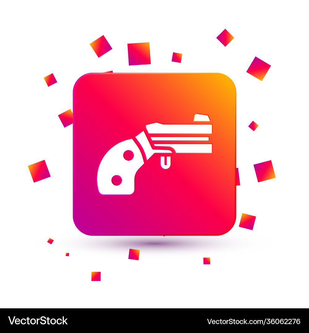 White small gun revolver icon isolated on Vector Image