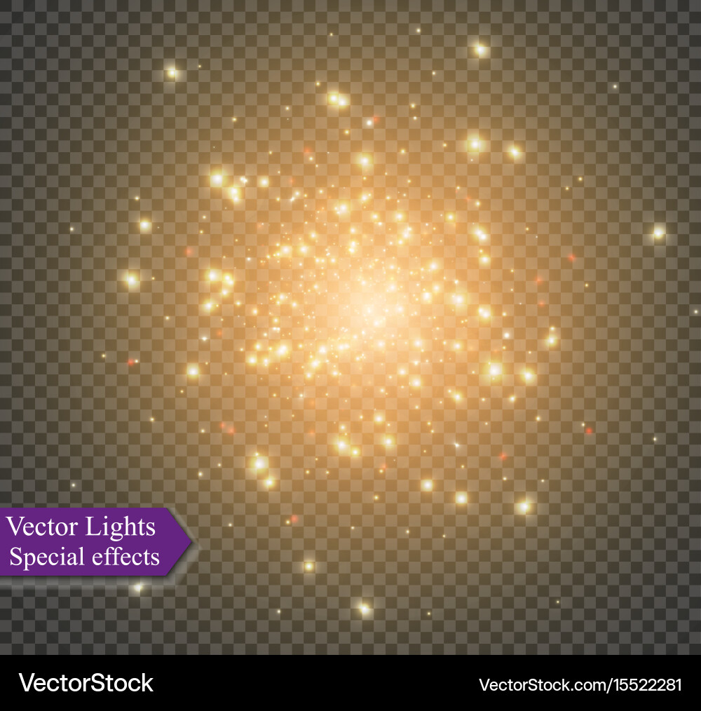 Abstract golden sparkler effect with white sparks Vector Image