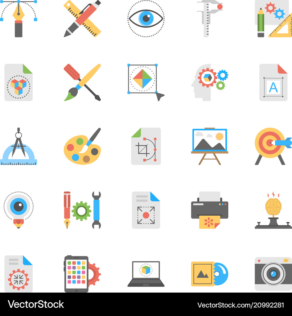 Art and design icons Royalty Free Vector Image