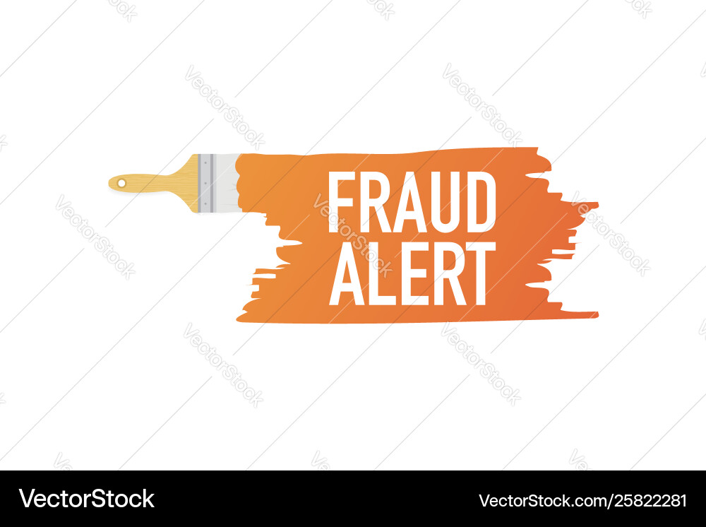 Banner with brushes paints - fraud alert Vector Image