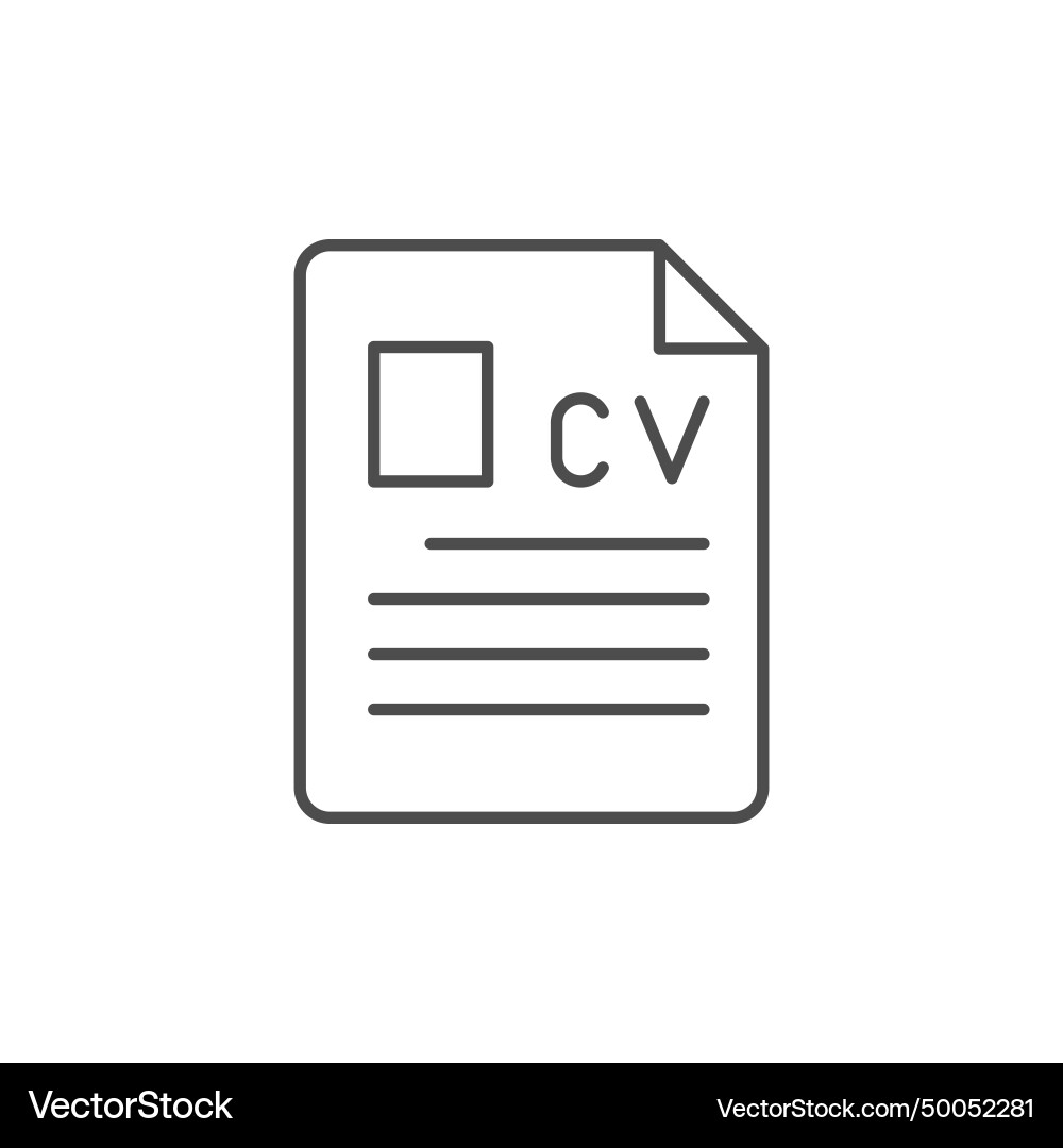 Cv document line outline icon Royalty Free Vector Image