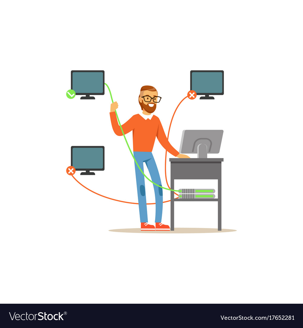 Engineer system it administrator servicing Vector Image Engineer system it administrator servicing Vector Image