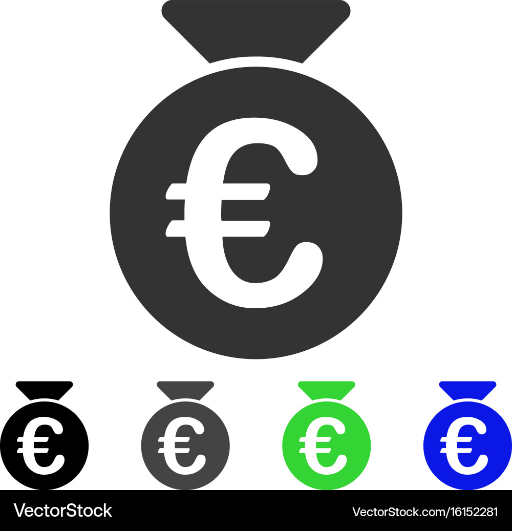Euro money bag flat icon Royalty Free Vector Image