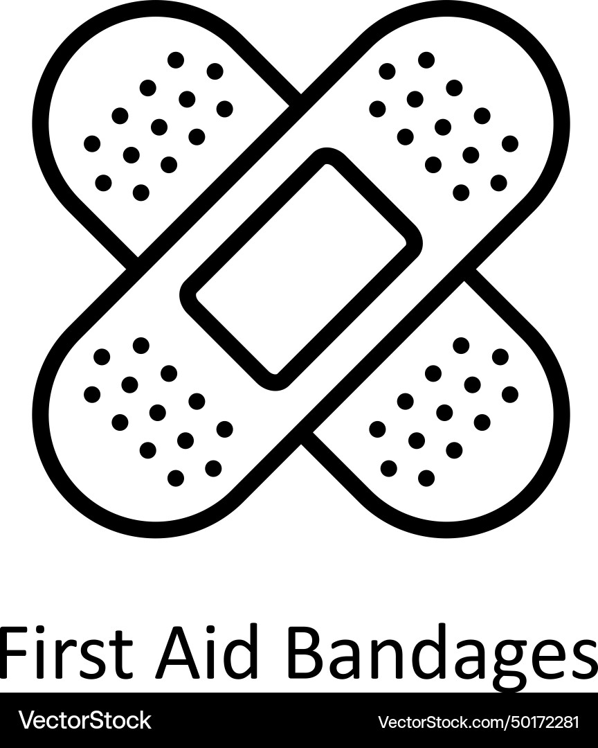 First aid bandages outline icon style illus Vector Image