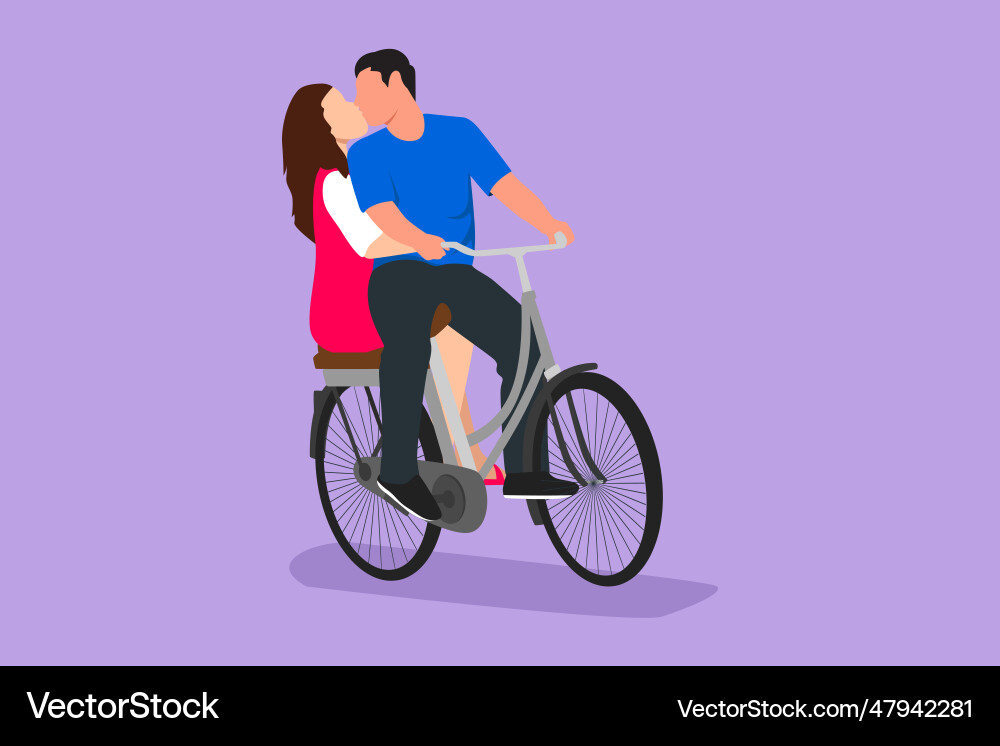 Graphic flat design drawing young loving couple Vector Image